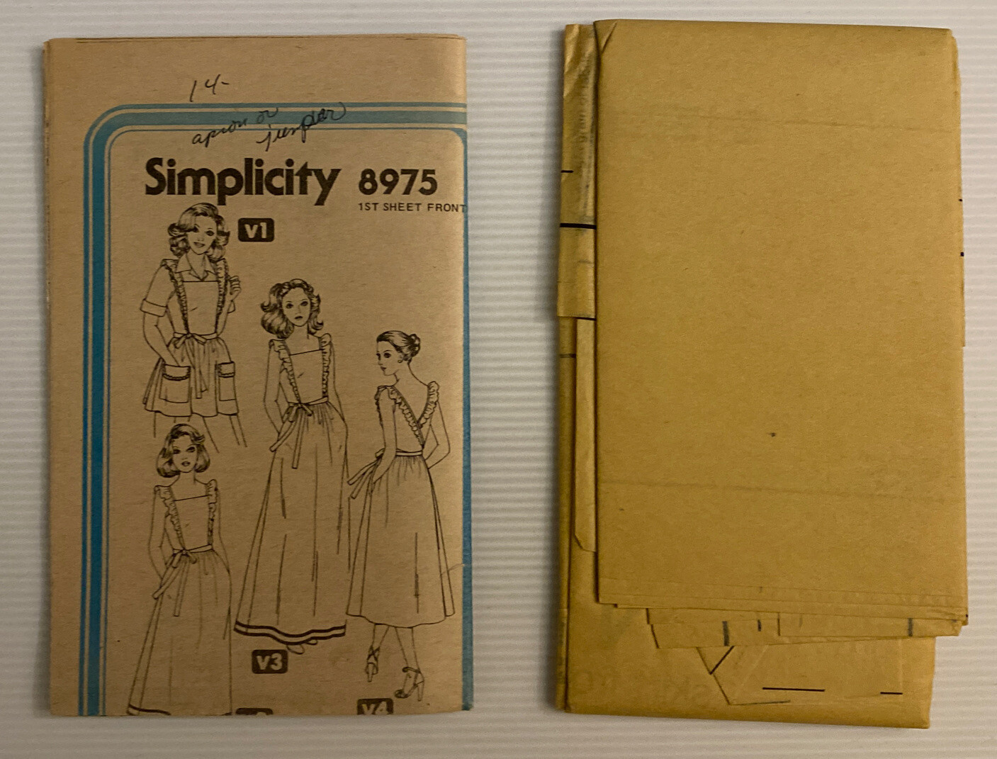 Simplicity 8975 Vintage 70s Sewing Pattern Size: 14 Back Wrap Dress ...