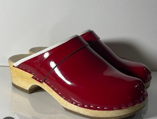Vintage SIMSON Holland Clogs Red Color Unisex Sz 41 W… - Gem
