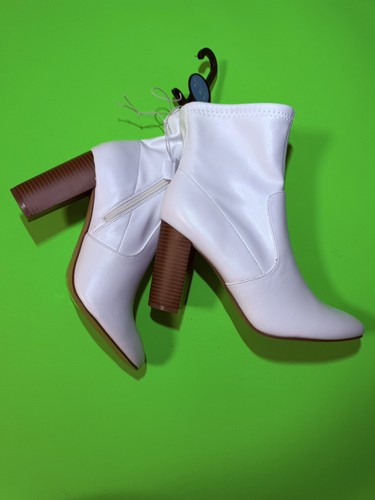 Primark Shoe White Ankle Boot Zip High Heel Women's 8 | eBay