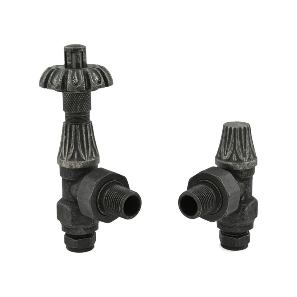 Traditional Westminster Thermostatic TRV Angled Radiator Rad Valves 1/2 ...