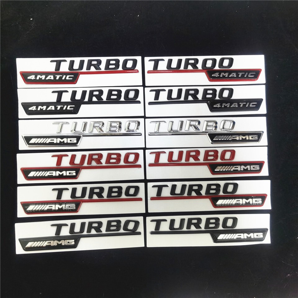 2x Silver Black 6.5AMG Chrome Plastic Emblem Decal Sticker Badge V12 ...