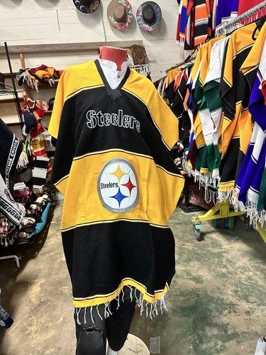 NFL Poncho Gabán Pittsburgh Steelers Acrylic Cotton Made In Mexico 🇲🇽 ...