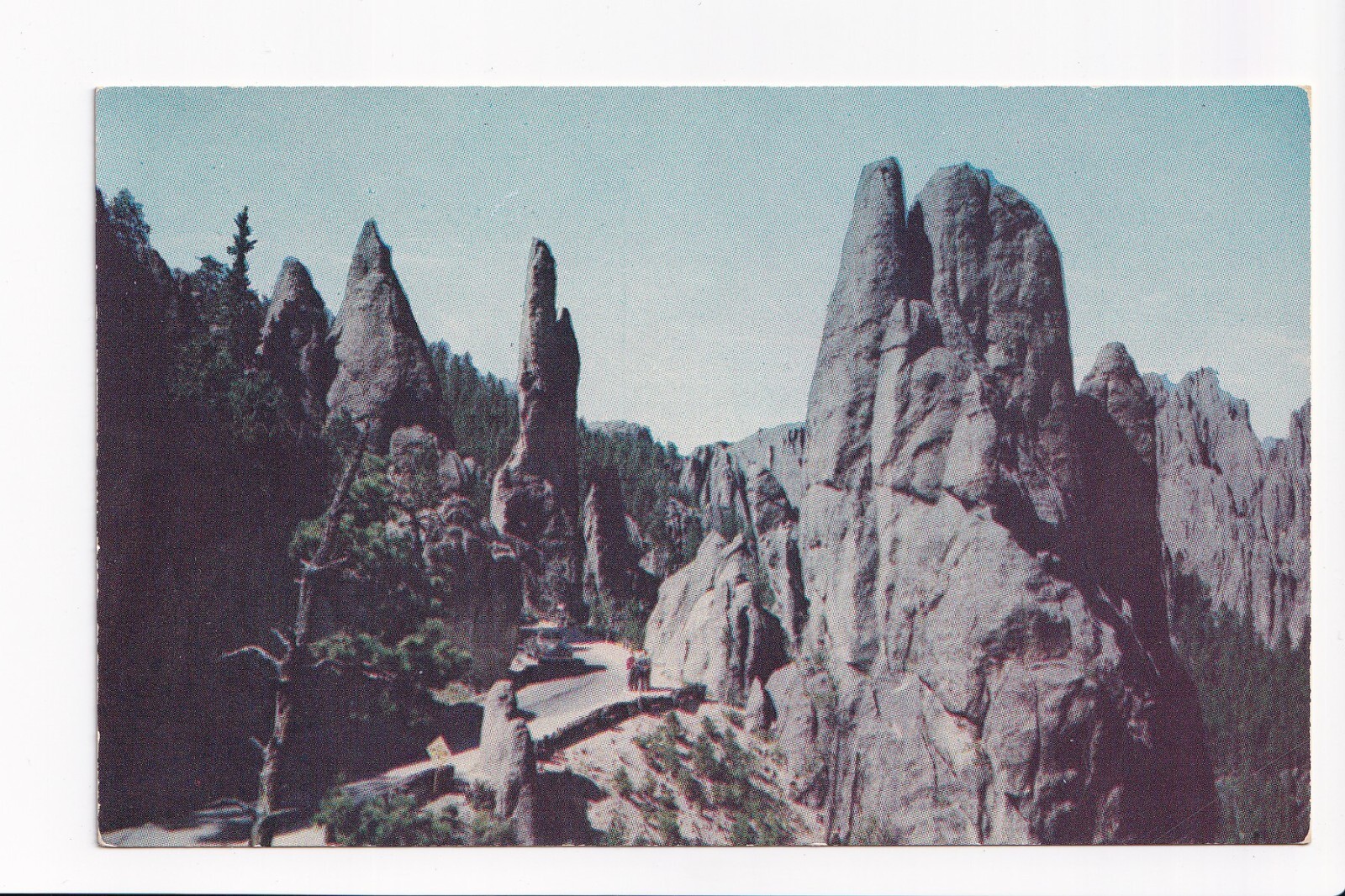 Vintage Postcard Sentinel Rocks on Needles Drives Custer State Park ...