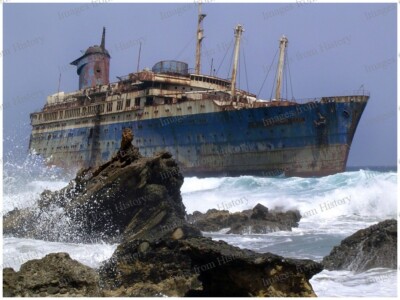 8x10 Print SS America Ocean Liner and Cruise Ship Wreck 1940 #AMM | eBay