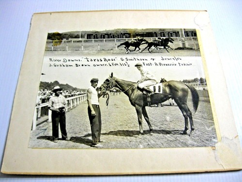 6/4/1956 RIVER DOWNS HORSE RACING WINNER CIRCLE PHOTO "TARAS ROSE" 1ST ...