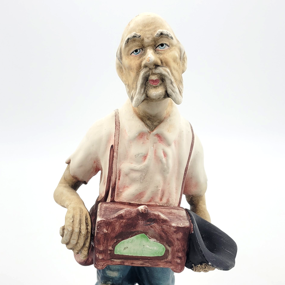 Vintage Capodimonte Old Man Organ Grinder w Creepy Money Figurine | eBay