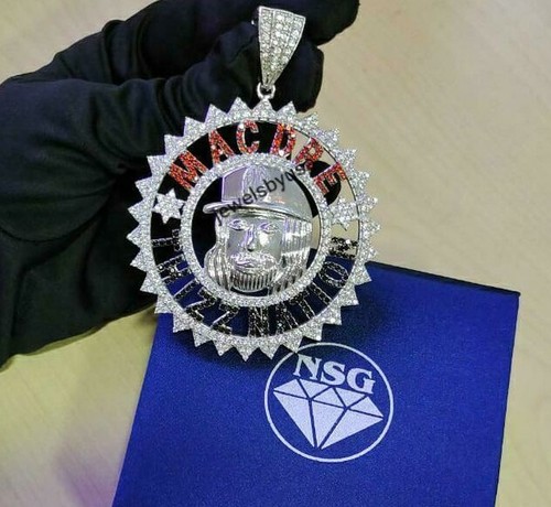 Mens Mac Dre Thizz Nations Black And Red Simulated Pendant 925 Silver ...