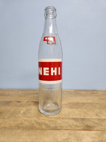 Vintage Nehi ACL Soda Bottle Red And White Label 10 0z Glass Soda ...