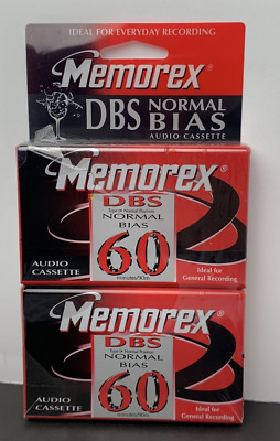 Memorex DBS Normal Bias Audio Cassette 2 Pack DBS 60 60 Minutes NEW ...