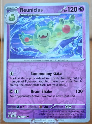 Pokémon TCG: Reuniclus - 072/162 - Reverse Holo - Temporal Forces - NM ...