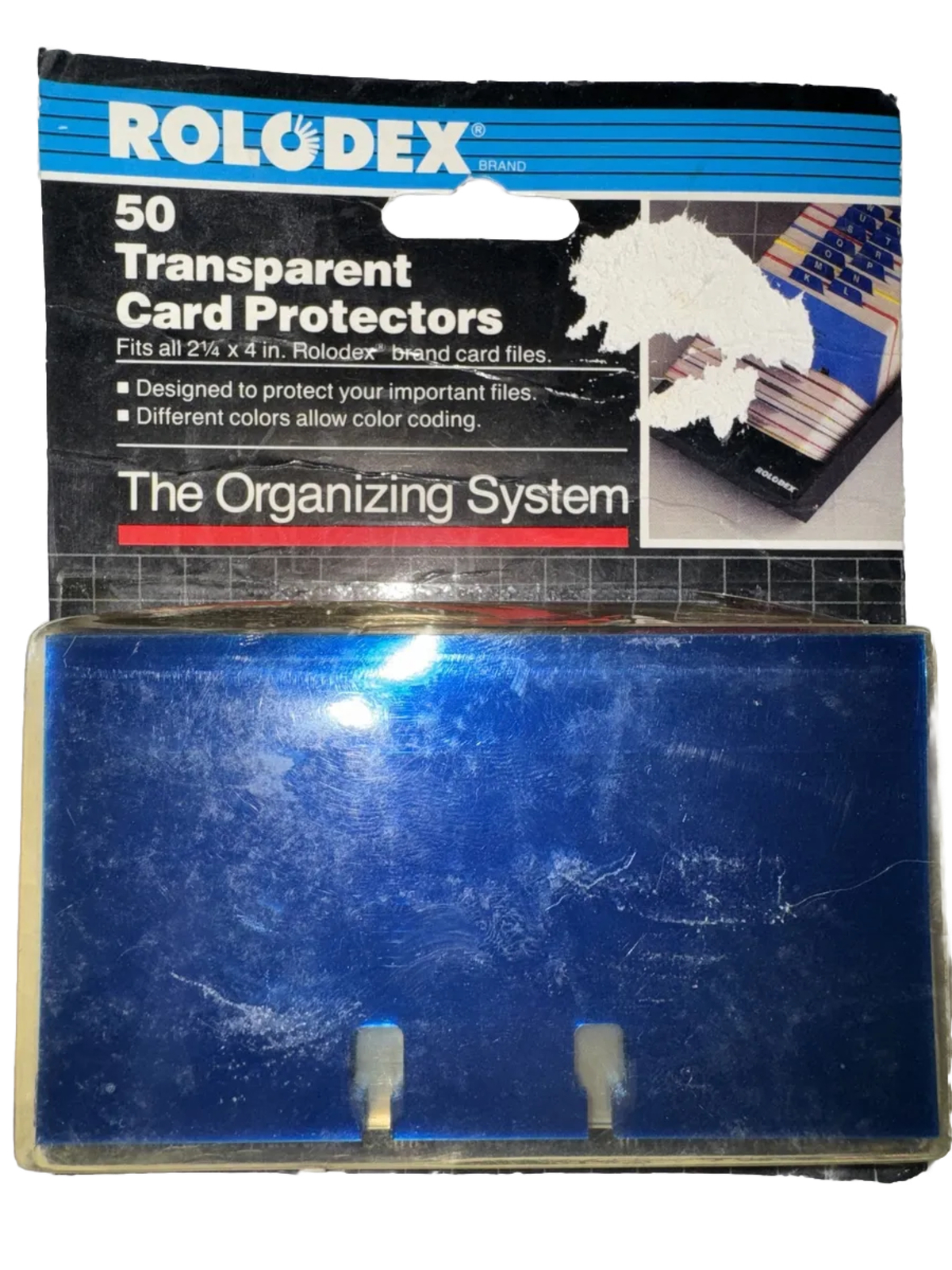 Rolodex 50 Transparent Card Protectors Multicolored NOS 1989 for sale ...