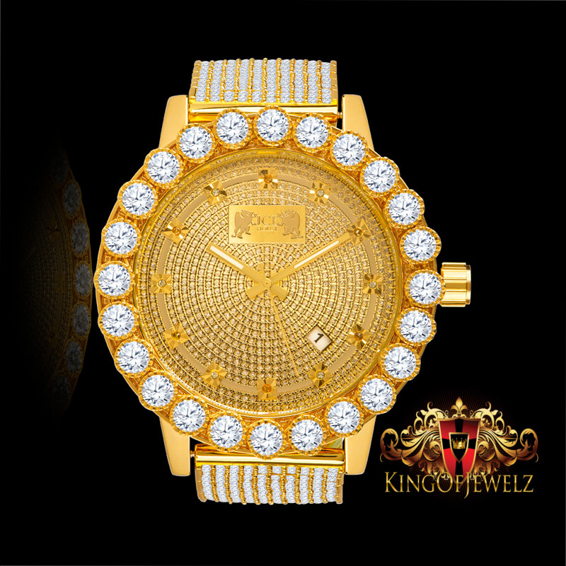 Men's Yellow Gold Solitaire Bezel Khronos Jojino Joe Rodeo Genuine ...