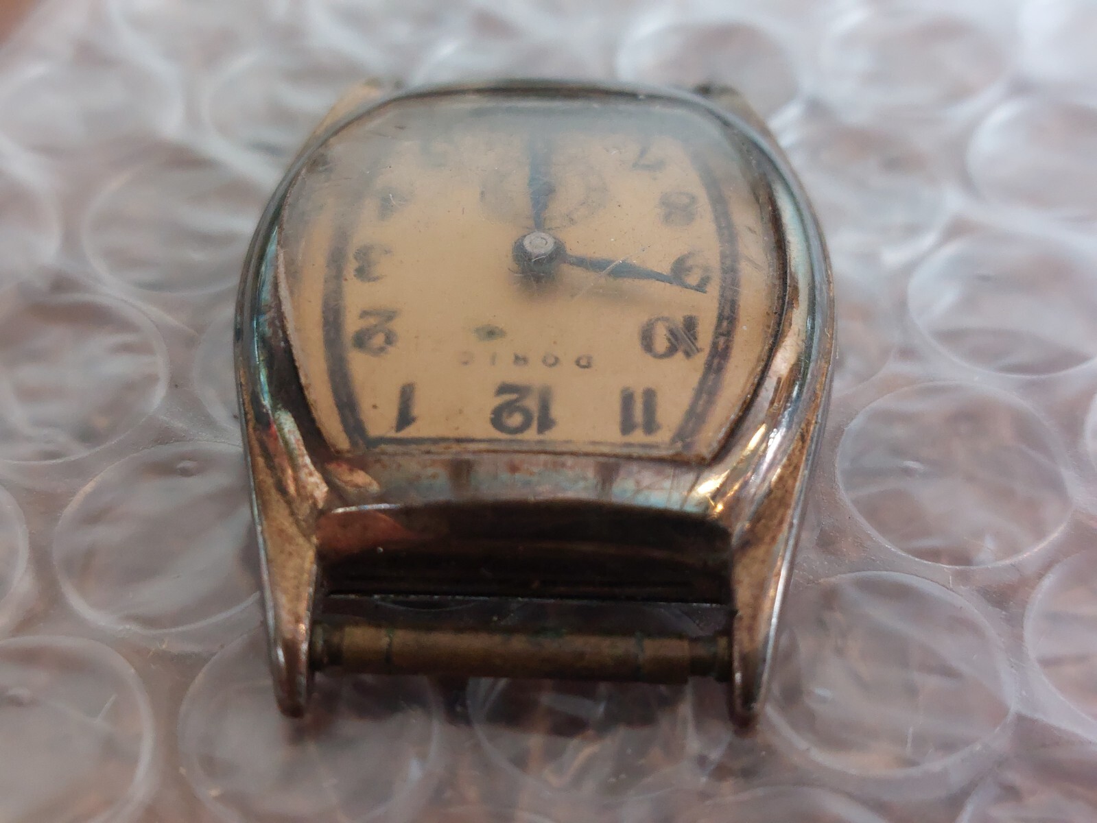 Vintage DORIC Mechanical WATCH Gold Tone Personalized 1943 Not Working ...