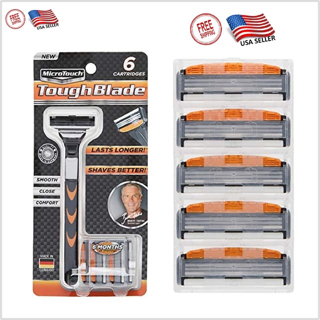 Micro Touch Triple-Blade Razor 6 Refill Cartridges Clean Close ...