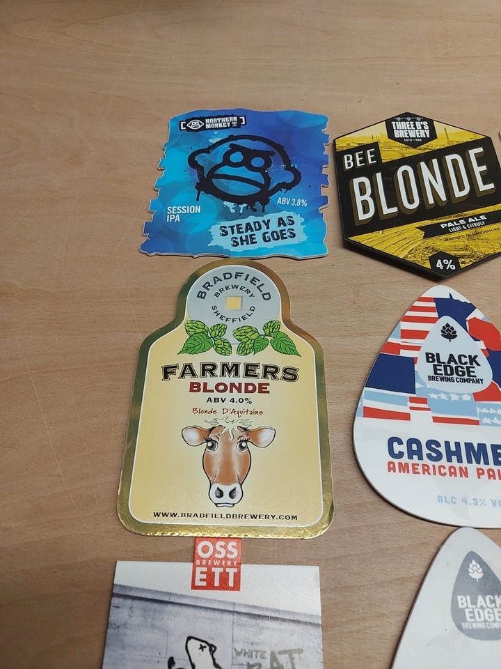Job Lot Of 20 Beer Pump Badges + 5 Used Clips - Mixed Brewerys Badges ...