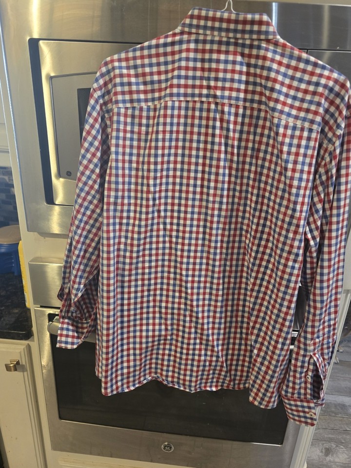 UNTUCKit Shirt Mens 3XL Red Blue Plaid Fit Wrinkle Free Button Down | eBay