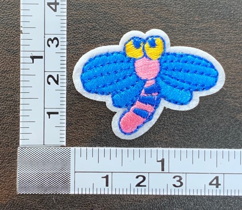 Pink & Blue Love Bug Butterfly Embroidered Iron On Patch | eBay