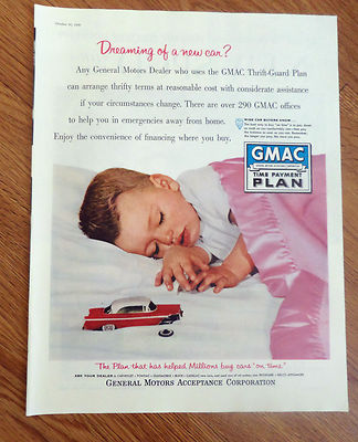 1956 GMAC General Motors Time Payment Plan Ad Dreaming of a New Car? | eBay