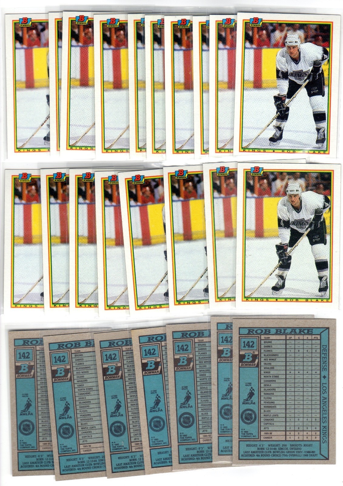 1X ROB BLAKE 1990-91 Bowman #142 Rookie RC NMMT LA Los Angeles Kings | eBay