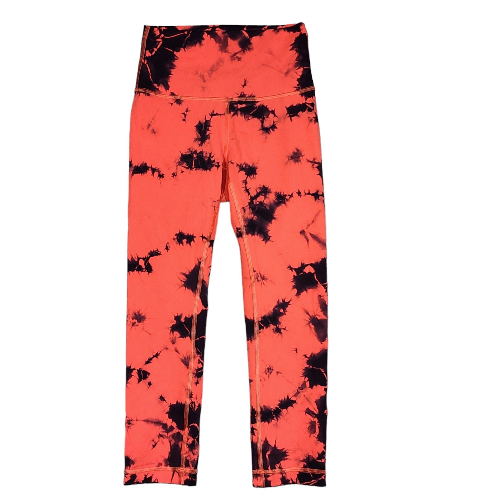 Lululemon Wunder Train HR Crop 21” Everlux Size 4 Tie Dye Carnation Red ...