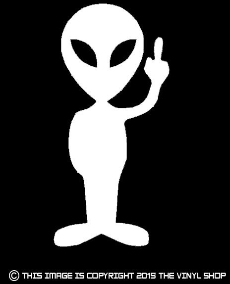 "Alien Middle Finger" Decal Sticker,Aliens,Ancient Alien,Sci Fi,UFO ...