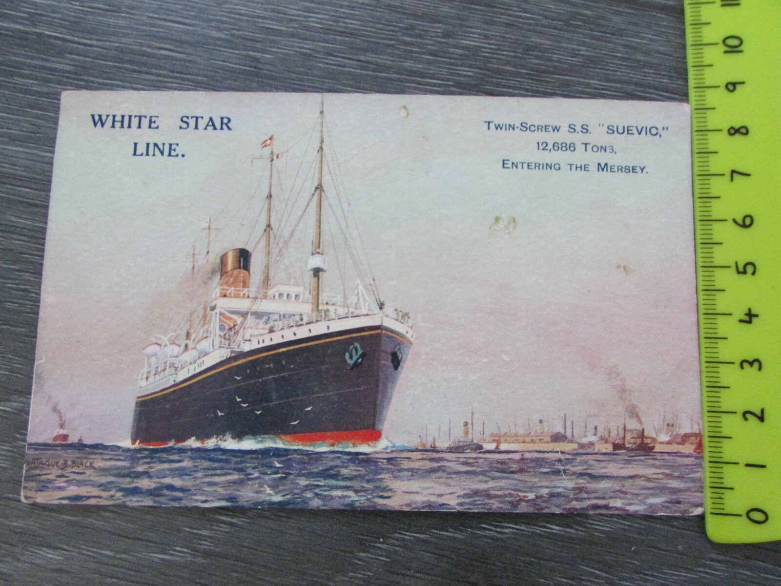 Original SS Suevic Entering the Mersey Liverpool White Star Line Liner ...