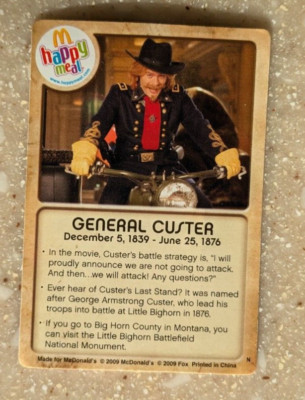 McDonald's Happy Meal toy Night at the Museum #8 General Custer CARD ...