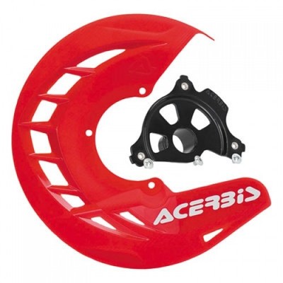 Acerbis X-Brake Front Disc Cover with Mounting Kit Red with Black Mount ...