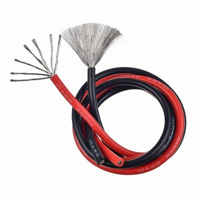 10 Gauge Silicone Wire 10 feet red and 10 feet Black Flexible 10 AWG ...
