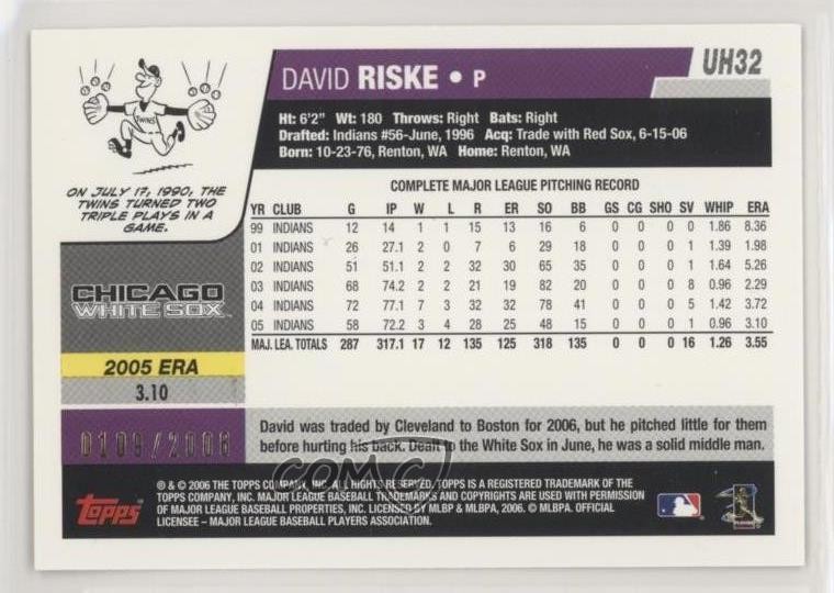 2006 Topps Update Gold /2006 David Riske #UH32 | eBay