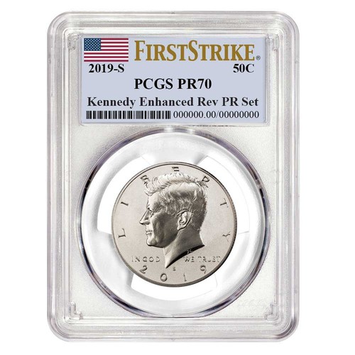 2019-S Enhanced Reverse Proof 50c Kennedy Half Dollar PCGS PR70 FS Flag ...