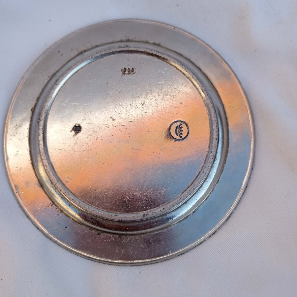 OLD ITALY SILVER HEAVY MARKED 800 AND CROWN HALLMARK UNDER SAUCER | eBay