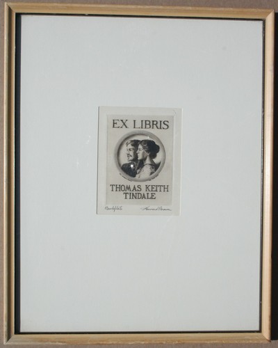 Howard W. Brown Drypoint Etching Ex Libris Bookplate Author Thomas ...