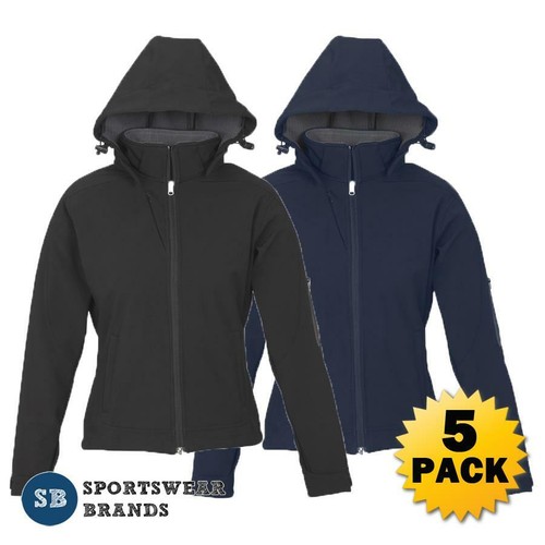 5 x Ladies Summit Jacket Uniform Work Outdoor Hooded Navy Black Women ...