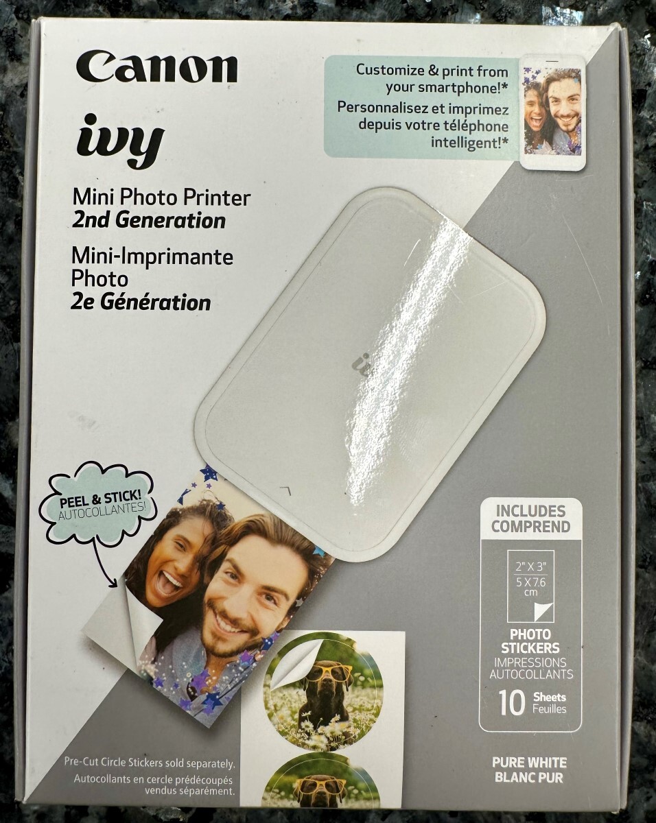 Canon Ivy Mini Photo Printer 2nd Generation- Pure White. New in box ...
