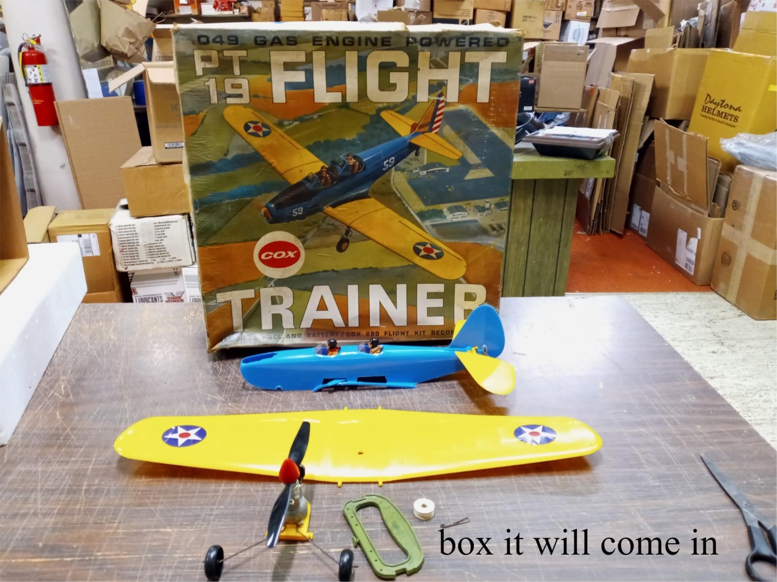NOS Vtg Cox PT-19 Flight Trainer Airplane Gas Engine Powered Plane ...