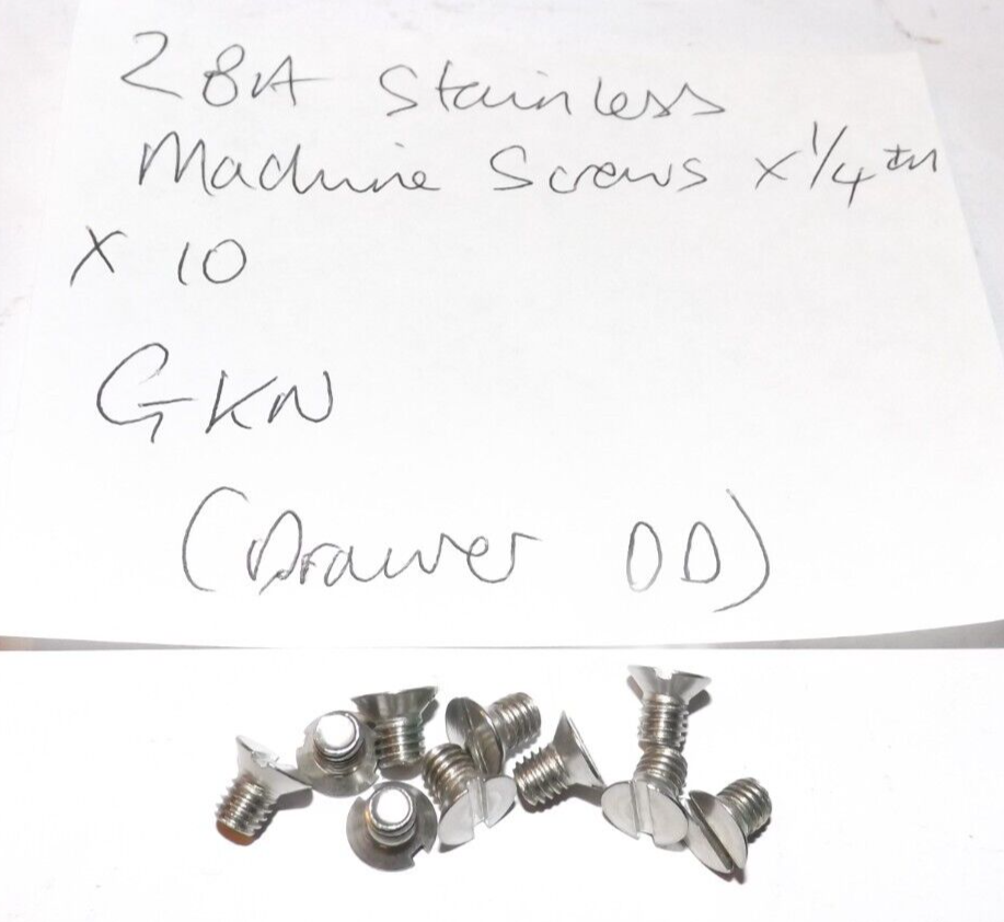 2 BA STAINLESS STEEL MACHINE SCREWS - 1/4 INCH X 10 - GKN - FREEPOST ...