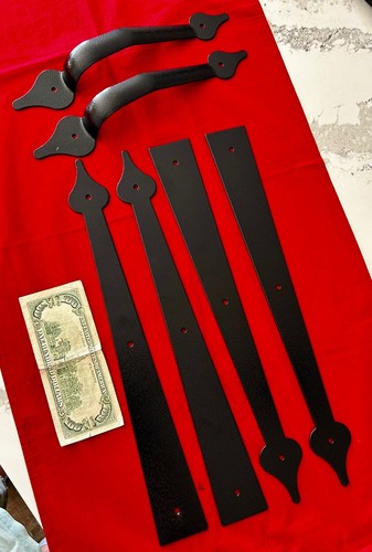 Garage Door *Screw On* Metal Decorative Handles And Hinges New In ...