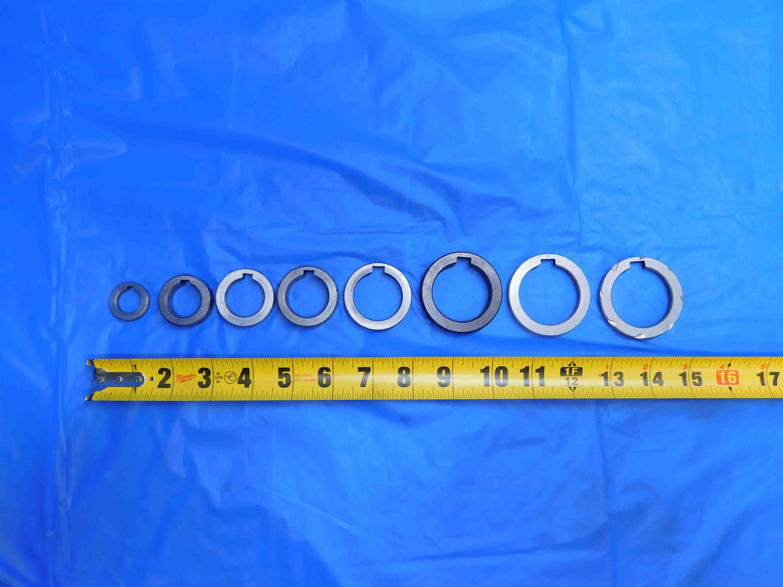LOT OF 8 MISC MILLING MACHINE ARBOR SPACERS 1" - 1 9/16 I.D. TOOLING ...