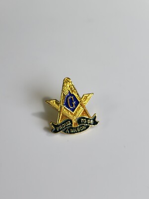 Proud to be a Mason Lapel Pin Blue & Gold Colors Compass & Square | eBay