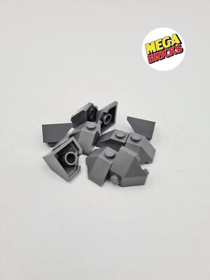 LEGO LOT 10 X ROOF TILE 2X2X1 45° BOT 45° DARK STONE GREY REF 13548 / ...