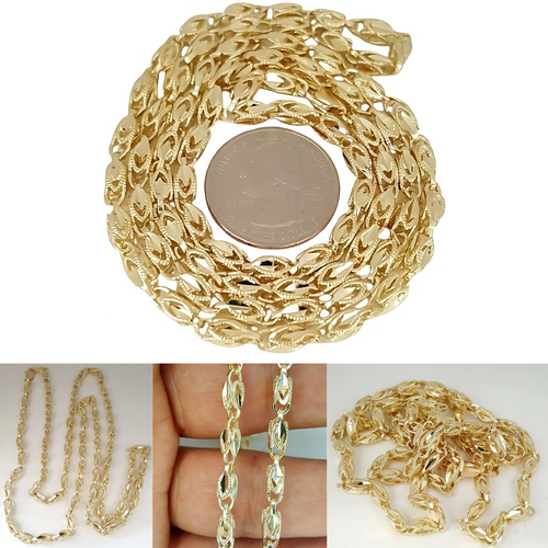 10k Yellow Gold Diamond Cut Turkish Rope Link Chain Necklace 4MM 25.20 ...