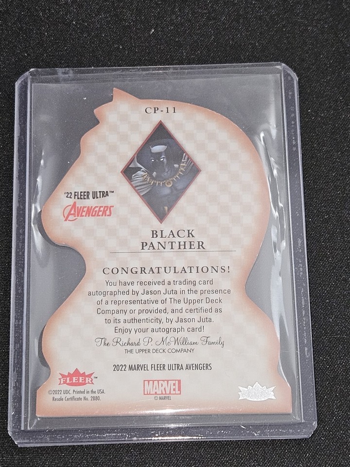 2022 UD Fleer Ultra Avengers Black Panther Checkmate Artist Auto /25 ...