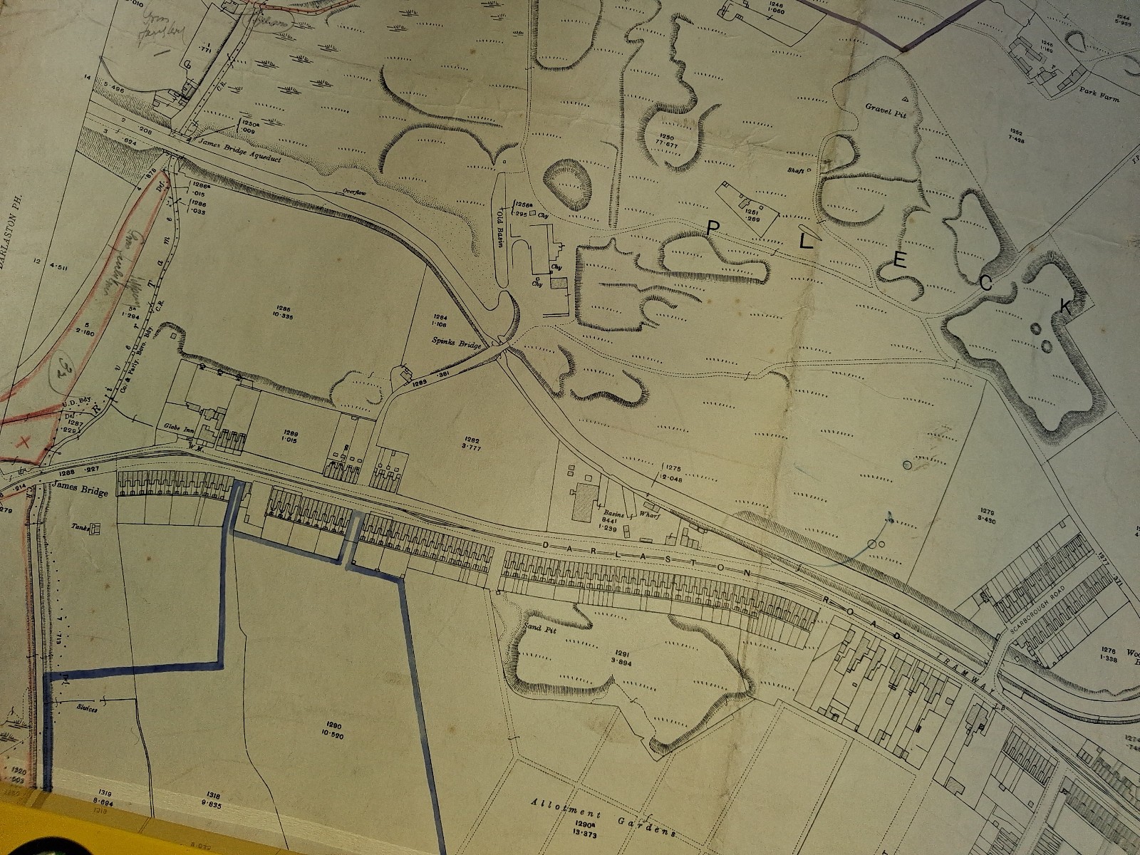 1917 O.S. 1 : 2,500 Map LARGE LXIII.10 Walsall Pleck Bescot Bentley ...