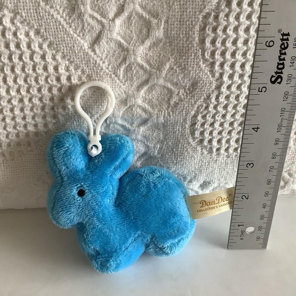 Dan Dee Blue Rabbit Plush Bunny Carrot 5" Stuffed Animal Toy with clip ...