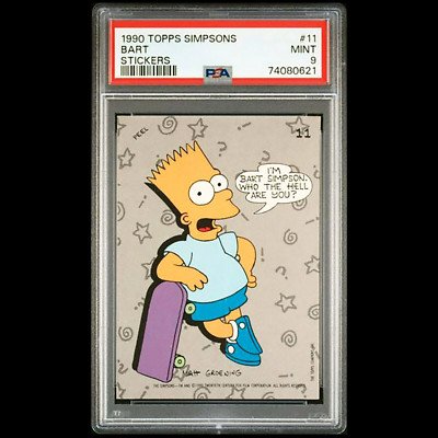 1990 Topps Simpsons Stickers #11 - Bart - PSA 9 | eBay