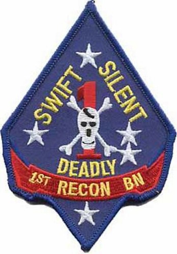 4" MARINE CORPS 1ST RECON BN SWIFT SILENT DEADLY SKULLS BONES ...