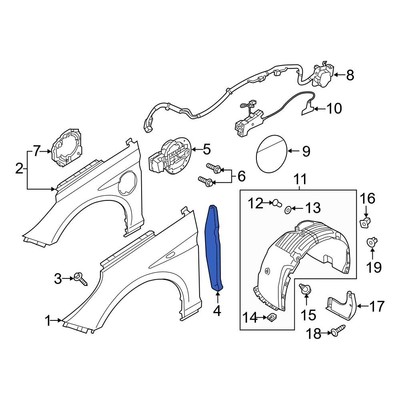 For Hyundai Sonata 2015-2019 Hyundai 86180C1000 Front Left Fender ...