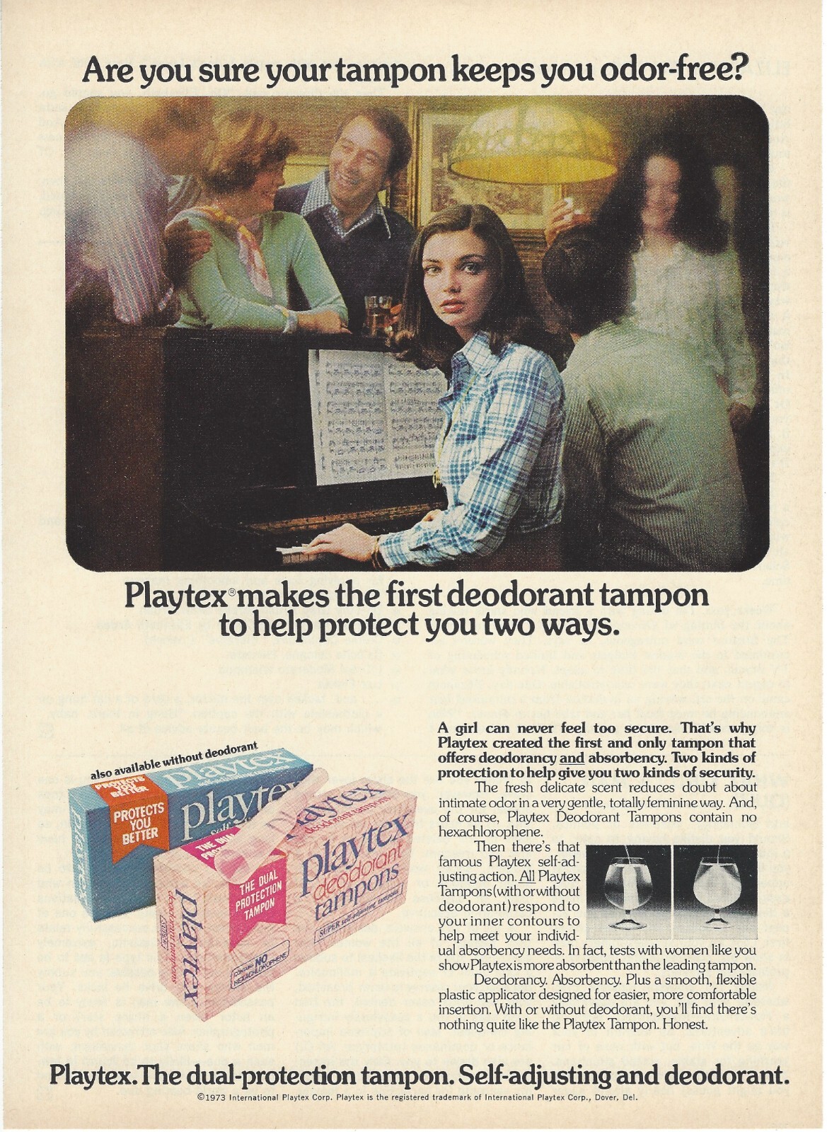 1973 Playtex Tampons Feminine Hygiene vintage print ad 70's ...