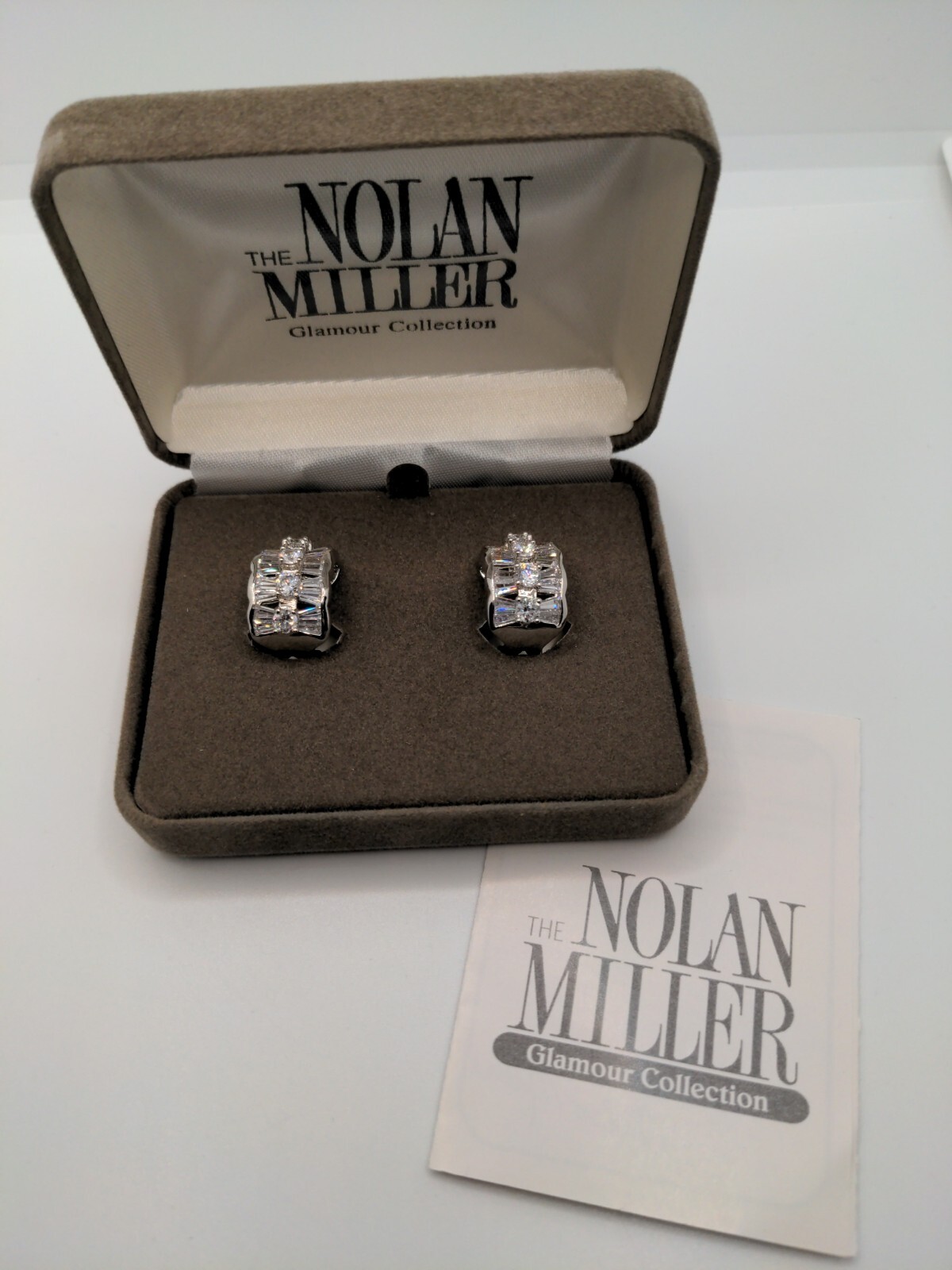 Nolan Miller 2008 Glamour Collection Silver Tone With White Crystal ...